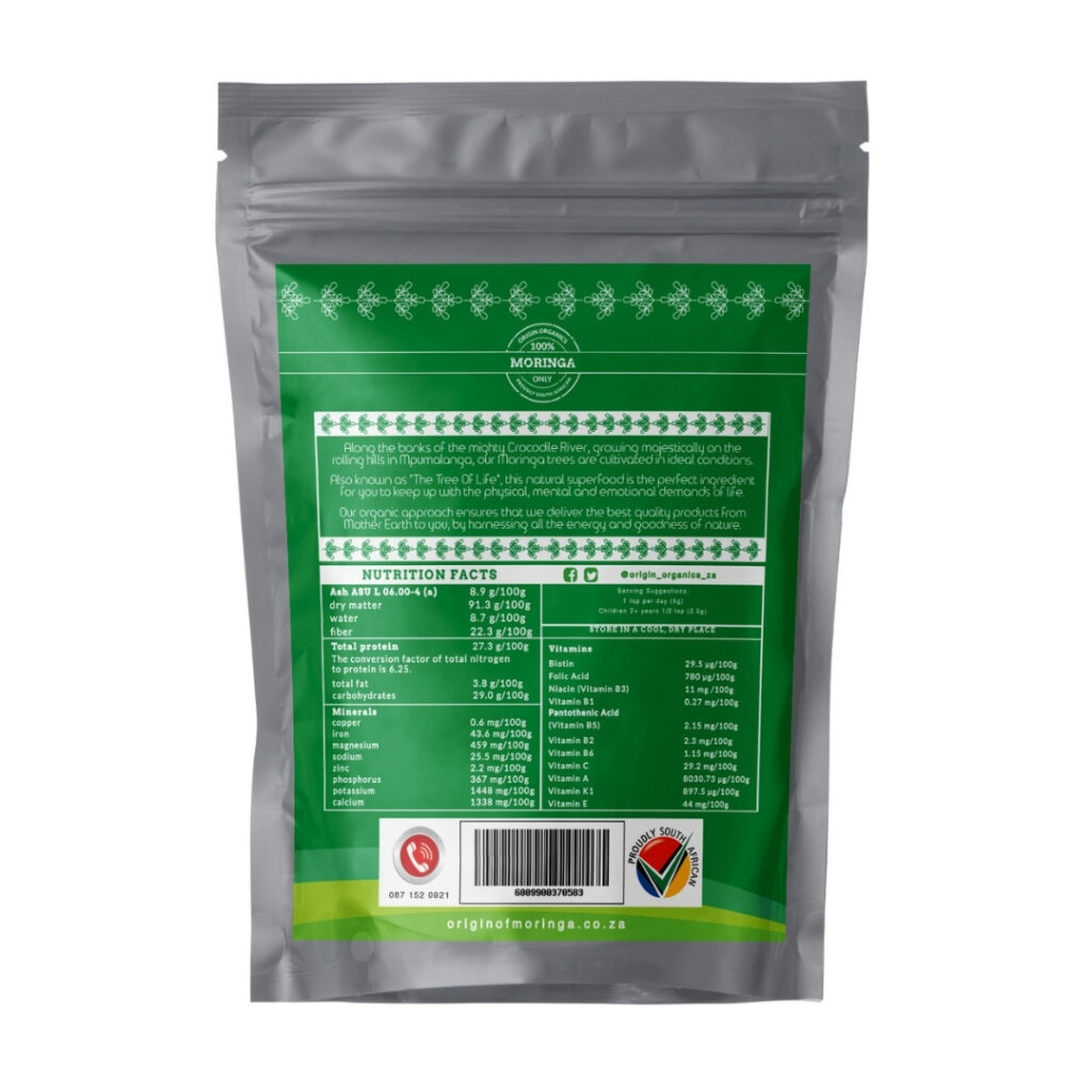 100% Pure Moringa Powder | 50g or 150g Dry Leaf Pouch - Origin Organics